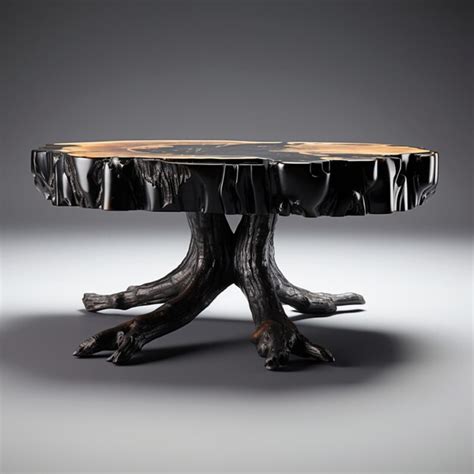 premium photo unoccupied obsidian table stands in contrast on plain white background artistic