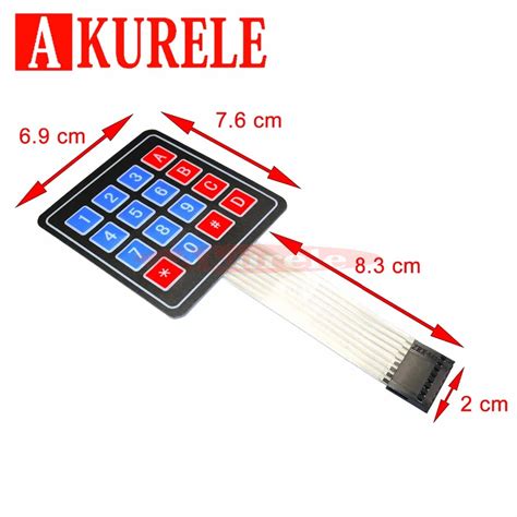100pcs 44 Matrix Arraymatrix Keyboard 16 Key Membrane Switch Keypad For Arduino 4x4 Matrix