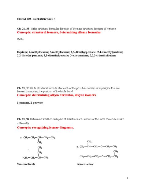 Week 4 Rec Chem 102 Week 4 Completed Prerecitation Assignment CHEM 102 Recitation Week 4