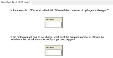 Solved In The Molecule Hcio 4 What Is The Total Of The