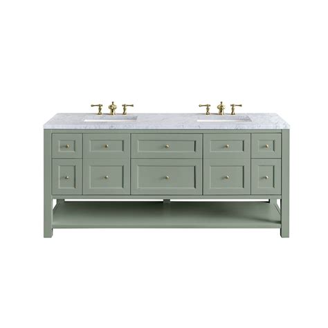 James Martin Vanities Breckenridge 72 In Smokey Celadon Undermount