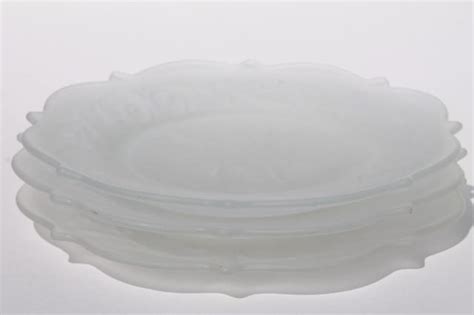 Mckee Rock Crystal Frosted Clear Glass Salad Plates Vintage Depression Glass