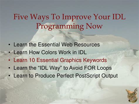 Ppt Coyotes Guide To Idl Programming Powerpoint Presentation Free Download Id6894618