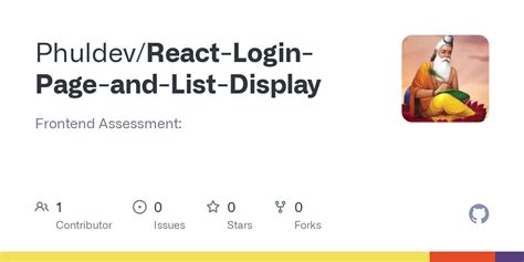 Github Phuldev React Login Page And List Display Frontend Assessment