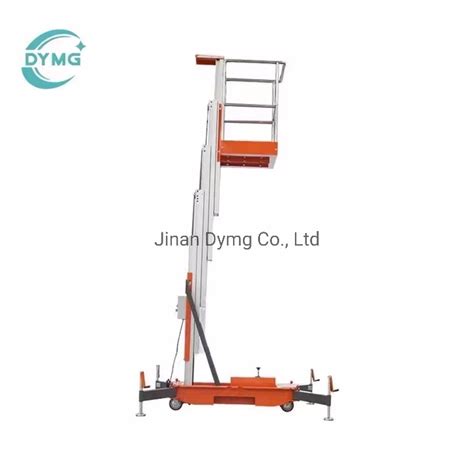 Dymg Single Mast Man Lift Aerial Work Platform Aluminum Vertical Lift