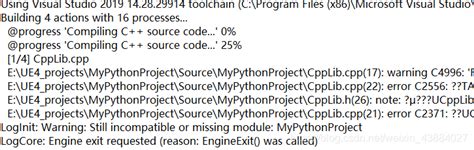 【ue4】build Failed The Following Modules Are Missing Or Built With A