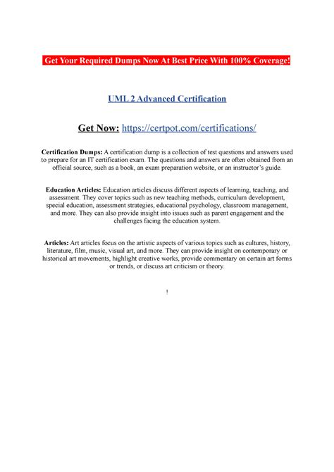 UML 2 Advanced Certification Get Your Required Dumps Now At Best