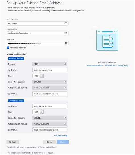 Thunderbird POP SMTP Over SSL Online Manual ICDSoft