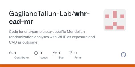 GitHub GaglianoTaliun Lab Whr Cad Mr Code For One Sample Sex