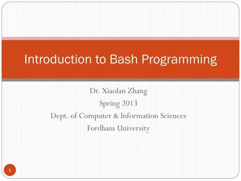 Ppt Introduction To Bash Programming Powerpoint Presentation Free