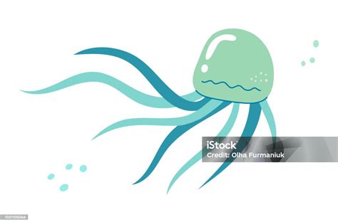 해파리 만화 같은 평면 장식입니다 손으로 그린 유독 한 메두사 해양 해양 생물 간단한 항해 캐릭터 디자인 갑오징어류에 대한 스톡 벡터 아트 및 기타 이미지 Istock