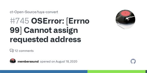 Oserror Errno 99 Cannot Assign Requested Address · Issue 745 · Ct