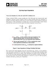 PDF Op Input Impedance OP INPUT IMPEDANCE Voltage Feedback VFB O