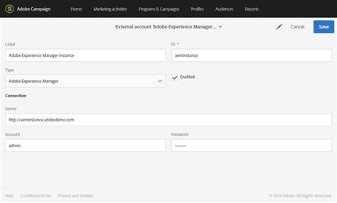 Configuring The Campaign Experience Manager Integration Adobe Campaign