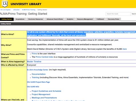 alma primo training getting started resource management library services digital library
