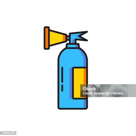 색깔 소화기 아이콘 고립된 통하고 있는 백색 배경 배경 그림자가 있는 평면으로 채워진 윤곽선 스타일입니다 벡터 가득 찬에 대한 스톡 벡터 아트 및 기타 이미지 Istock