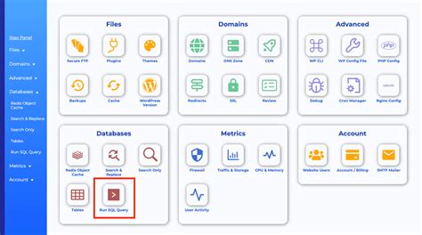 running sql queries inside staq panel managed wordpress hosting platform