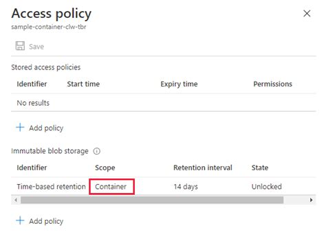 Configure Immutability Policies For Containers Azure Storage Azure Docs