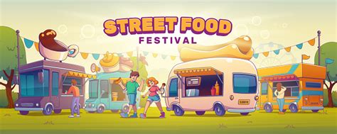 박람회에 참석한 사람들과 함께하는 길거리 음식 축제 포스터 농업 박람회에 대한 스톡 벡터 아트 및 기타 이미지 농업 박람회