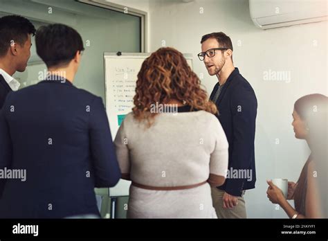 Employees Whiteboard And Training In Office With Team Web Development Plan And Project