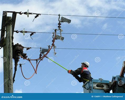 Power Lineman Stock Image Image Of Voltage Work High 136891