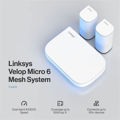 Linksys Velop Micro 6 Mesh Router 1 Pk Node 2 Pk Ln11011202 Ke Eros