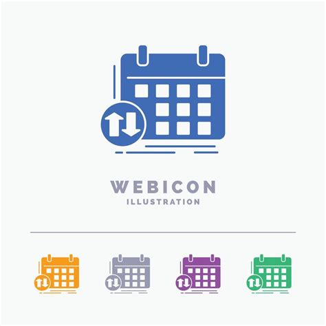 Schedule Classes Timetable Appointment Event 5 Color Glyph Web Icon