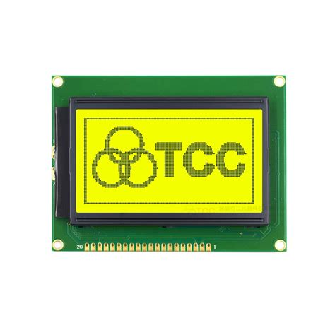 20 Pin 128 64 Monochrome Screen 8 Bit Parallel Yellow Green 12864 Graphic Display Module 128