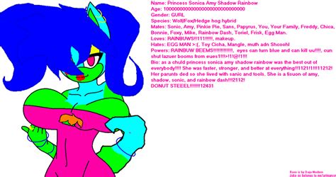 Sonic Joke Oc Princess Sonica Amy Shadow Rainbow By Artmance On