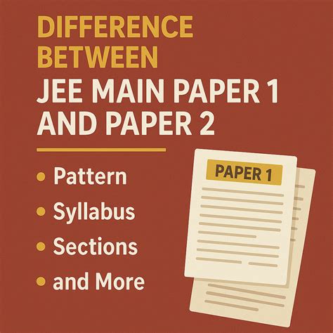 Difference Between JEE Main Paper 1 And Paper 2 Pattern Syllabus Sections And More