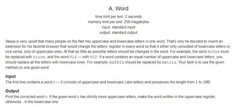 Codeforces 59 A Word