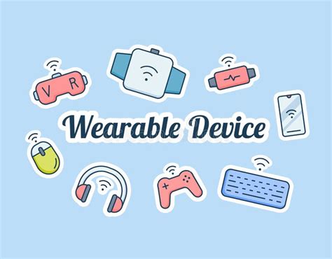 Wearable Device Iot Internet Of Things Concept With Some Icon Sticker