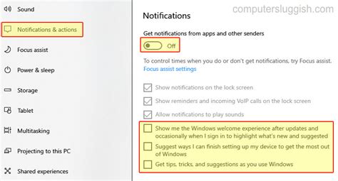 Turn Off All Notifications In Windows ComputerSluggish