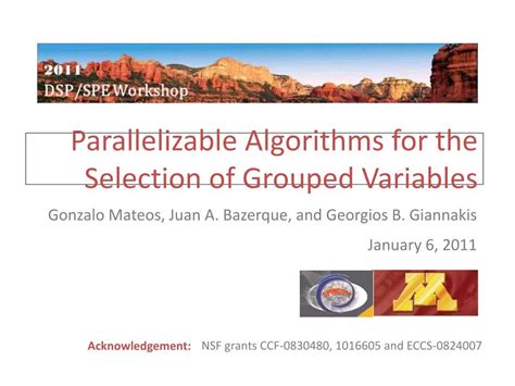 Ppt Parallelizable Algorithms For The Selection Of Grouped Variables