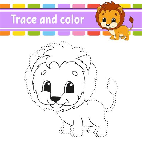 추적 및 색상 아이들을위한 색칠 공부 페이지 필기 연습 프리미엄 벡터