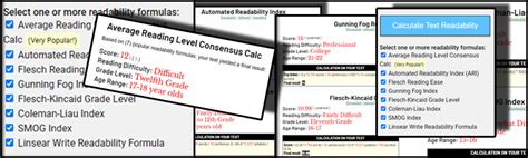 Readability Formulas Free Readability Assessment Tools