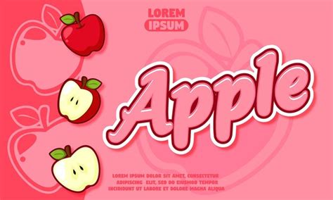 Premium Vector Apple Text Effect With Apple Icon Background
