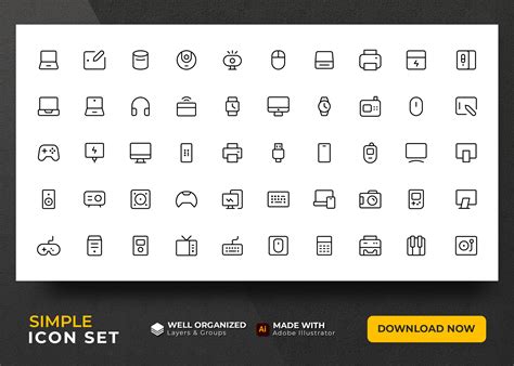 Device And Technology Line Icon Set Graphic By Rirafiq · Creative Fabrica