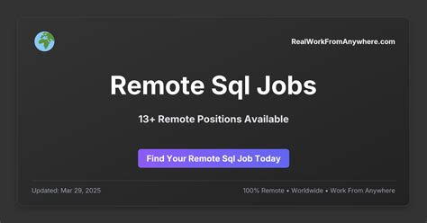 Remote Sql Jobs Work From Anywhere