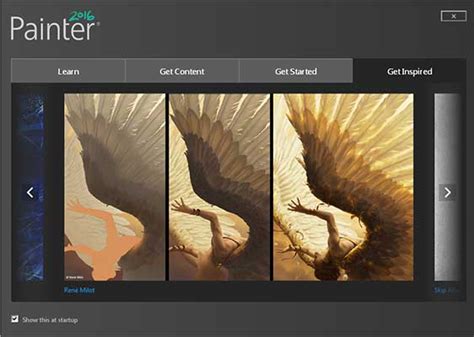 Corel Painter New Welcome Screen
