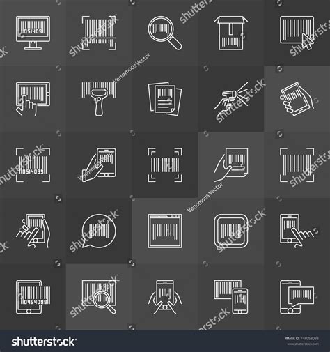Bar Code Linear Icons Vector Collection Stock Vector Royalty Free 748058038 Shutterstock