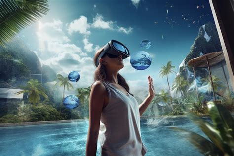 Concept Of Virtual Reality Technology Applied To The Tourism Sector Premium Ai Generated Image