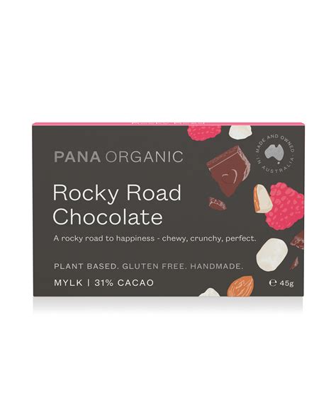 Pana Organic Certified Organic Rocky Road Chocolate 45g With Almonds