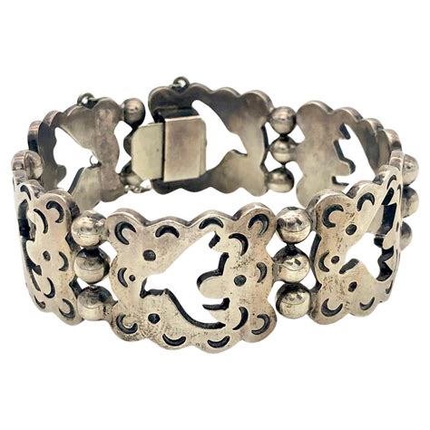 Vintage Mid Century Taxco Mexico 925 Silver Bracelet George Braque Dove