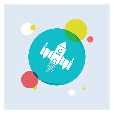 Spacecraft Spaceship Ship Space Alien White Glyph Icon Colorful Circle Background 12970439