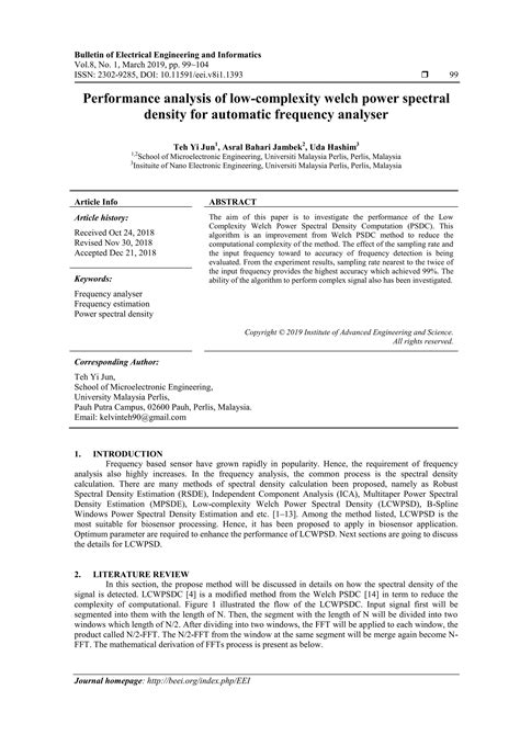 Performance Analysis Of Low Complexity Welch Power Spectral Density For