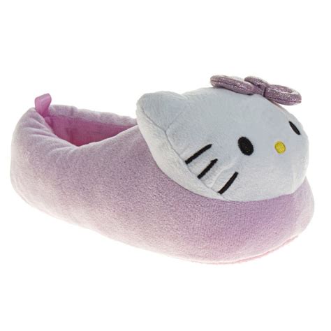 Hello Kitty Ladies Dual Sizes 3d Slipperspink White Size 5 6