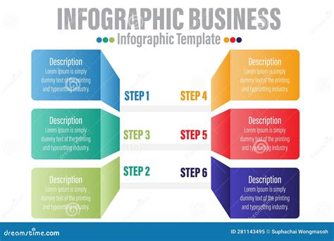Six Rectangle Timeline Steps Or Option Workflow Infographic Plan Concept Design Vector With