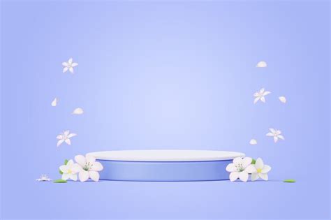 봄 꽃 연단 배경 무료 Psd 파일