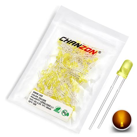 Diffused 3mm Led Diode Kit White Red Green Blue Yellow Orange 2v 3v